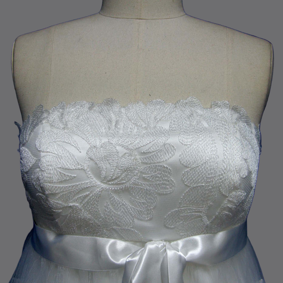 Strapless Boat Neckline Lace Overlay Maternity Wedding Dresses ...